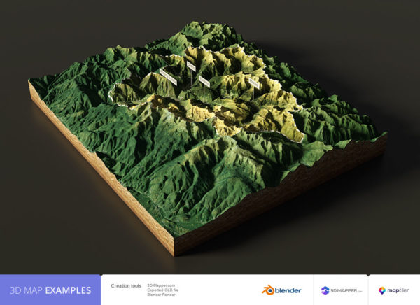 3D Map File Export | Download glTF, GLB, STL & OBJ Files