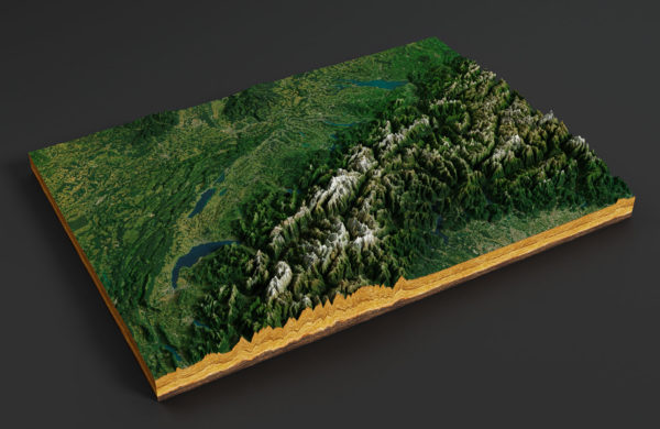 Switzerland 3D map | Create Custom 3D Maps Online